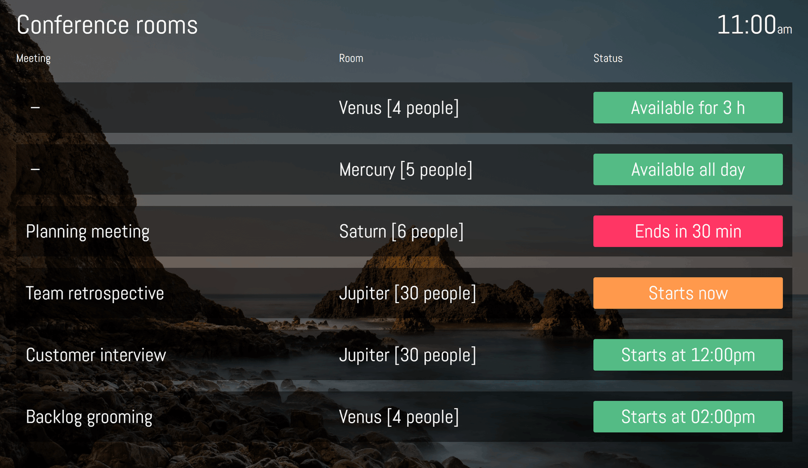 Roombelt - conference room schedule displays